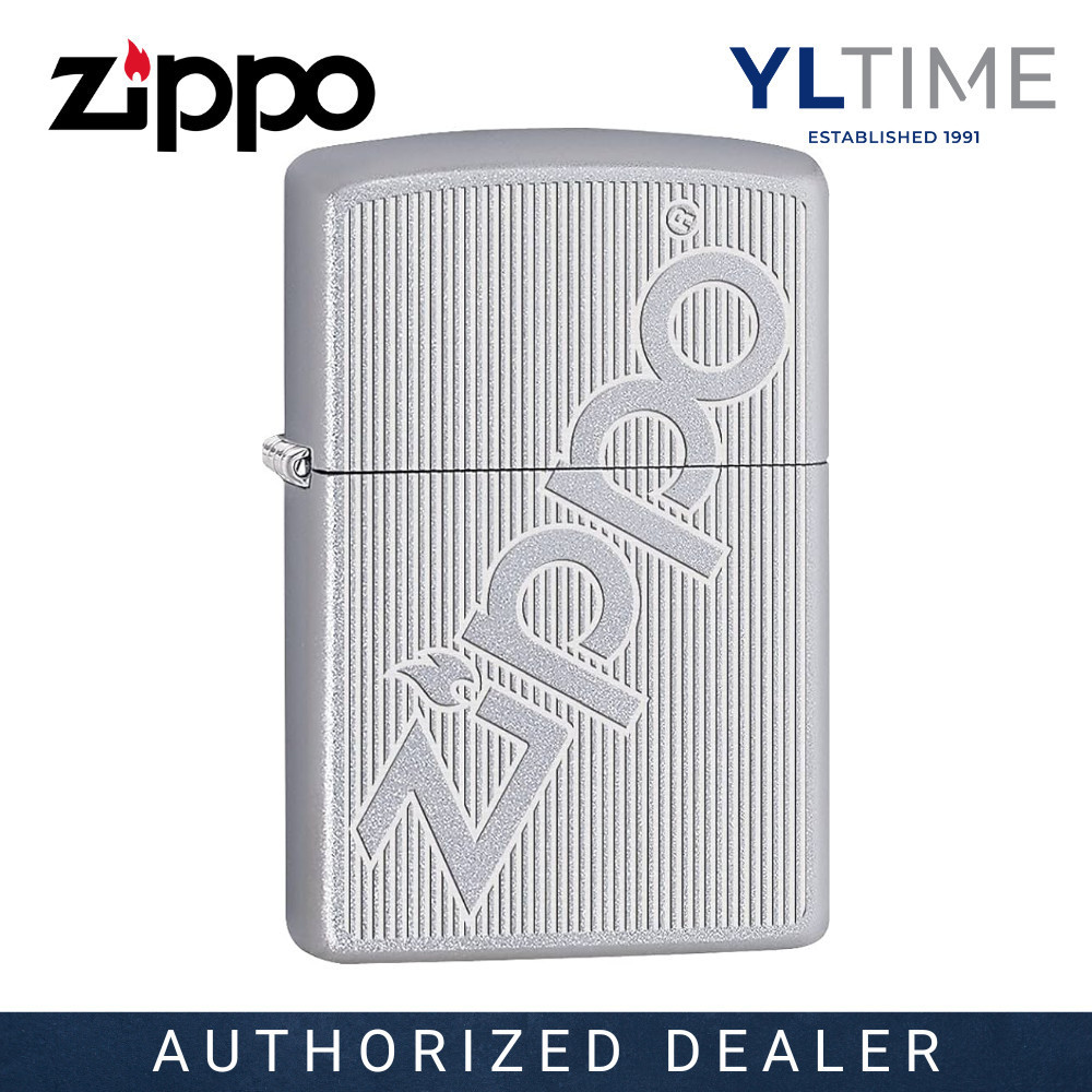 Zippo #29701 Satin Chrome Zippo Logo Design Lighter (100% Original & New) | Shopee Malaysia