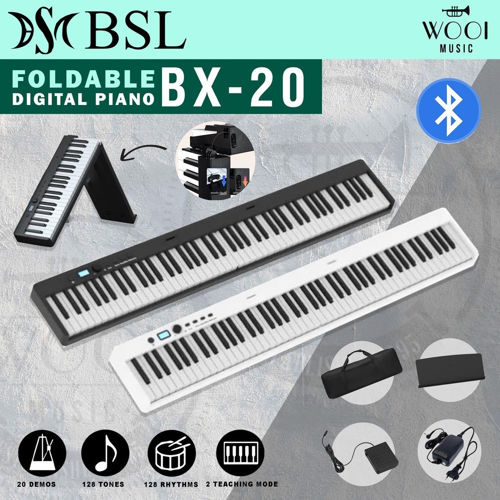 BSL BX-20 Foldable Rechargeable Semi Weighted Electronic Piano ...
