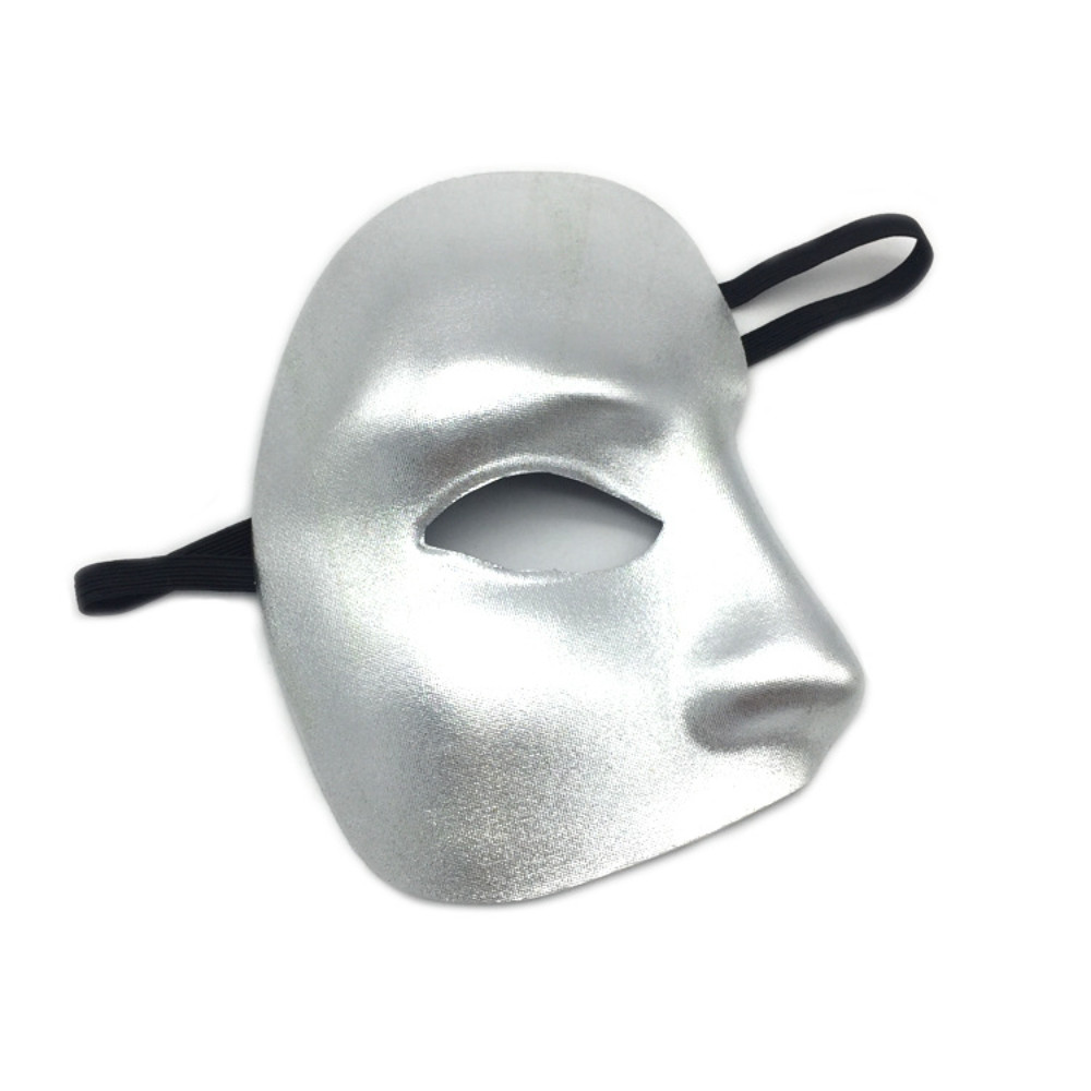 Half Face One-eyed Masquerade Mask Gold Silver Black Masquerade Party ...