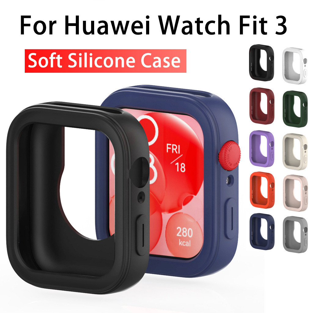 Huawei Watch Fit 3 Case Smart Watch Silicone Protector Shell Soft Frame ...