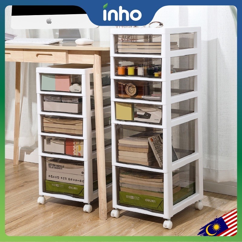 INHO L27cm (3-6 Layers) Multipurpose Storage Trolley Moveable Storage ...