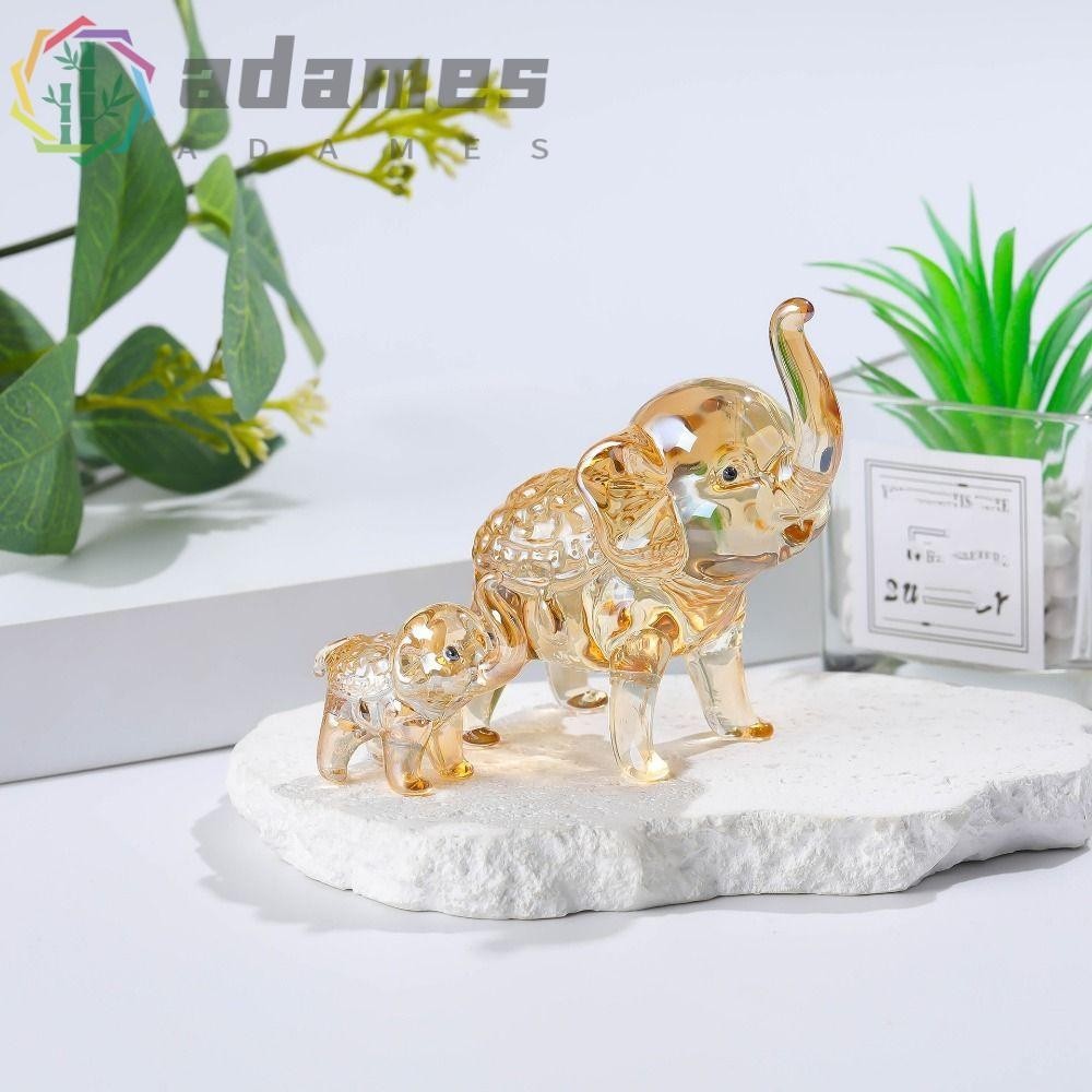 ADAMES Crystal Elephant Statue, Cute Funny Baby Elephant Ornaments ...
