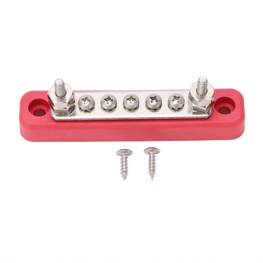Cancanshop 48VDC 100A 5 Terminal Bus Bar Kit Screw Block Power ...
