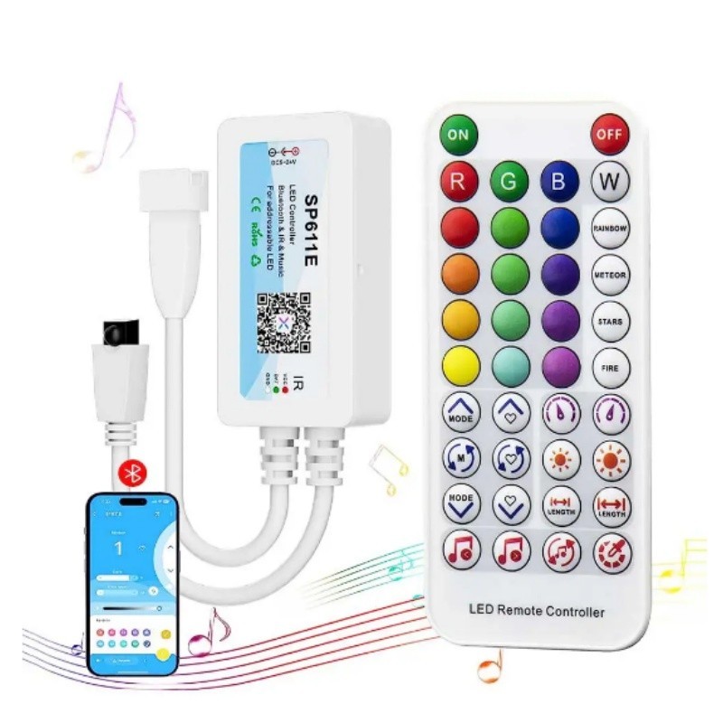 DC5V-24V Led SPI Controller SP611E Phantom Bluetooth Music Controller ...
