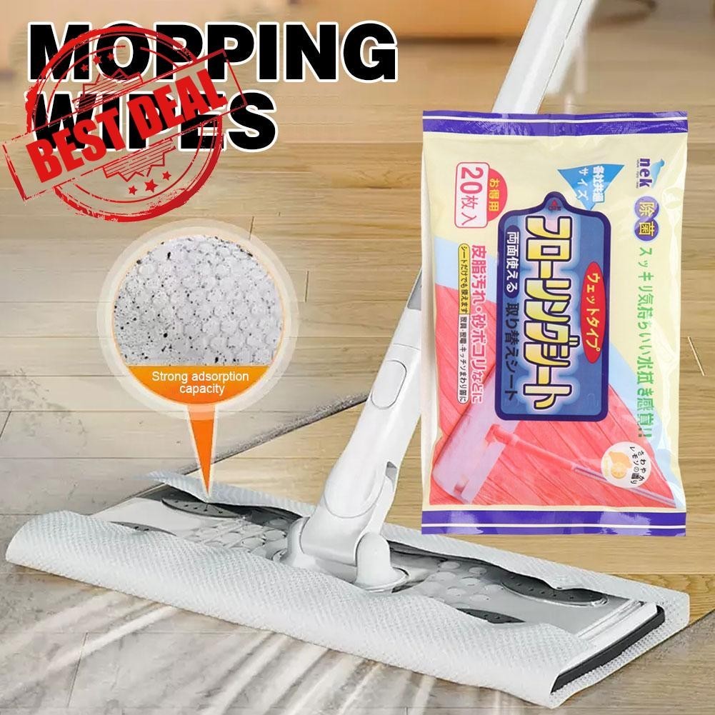 Pack Of 20 Disposable Floor Wet Wipes Mop Replacement Wet Paper Wipes ...