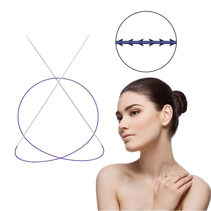 40cm 2 pcs/pack PDO PCL double cog Fishbone molding for double chin eyebrow eyes lift thread ...