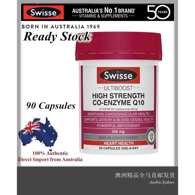 [Ready Stock EXP: 01/2028] Swisse High Strength Co-Enzyme Q10 300mg 90 ...