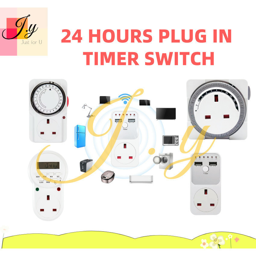 READY STOCK‼️ Countdown Timer Socket Plug-in Switch Pengawal Masa Suis ...