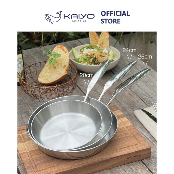 5-ply PREMIUM KAIYO seamless 316 stainless steel shallow pan - for all ...