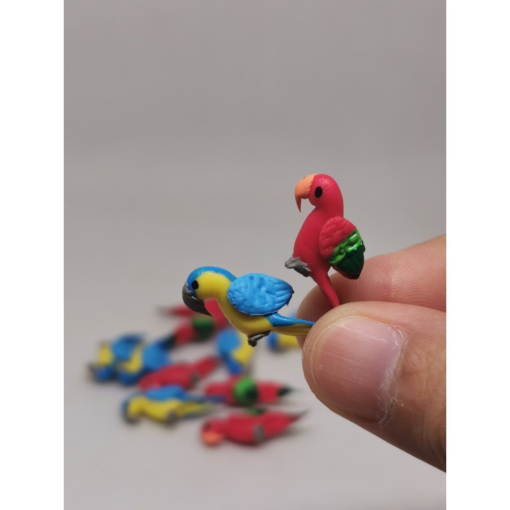 Miniature Blue Red Parrot Clay Work | Shopee Malaysia