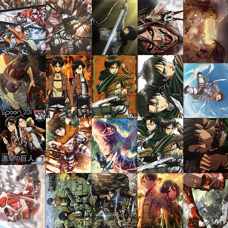 100PCS Anime Attack on Titan Posters Graffiti Stickers for Helmet ...
