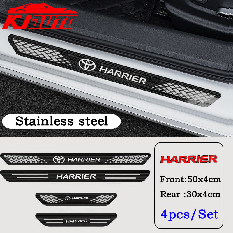 4pcs Toyota Harrier Car Stainless Steel Threshold Strip Car Door Sill ...