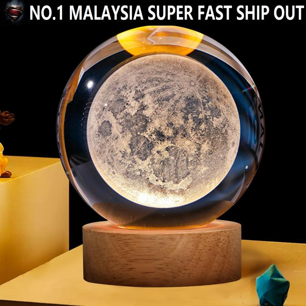 SP Creative 3D LED Crystal Ball Wooden base USB Power Bedroom ...