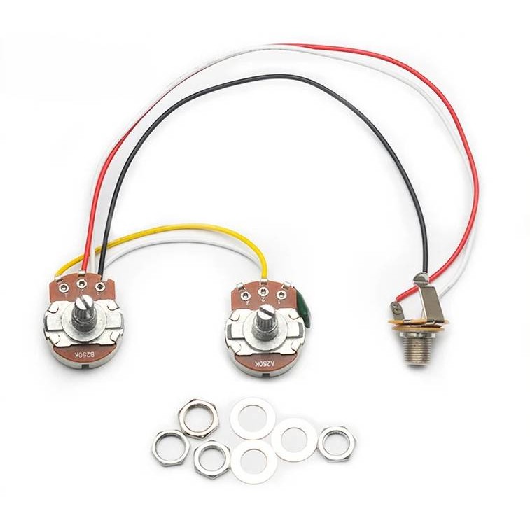 PB Bass Wiring Harness Prewired Kit for Precision Bass Guitar 250K Big ...