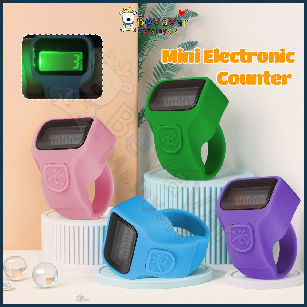 Bevavar LED Mini Ring Digital Tasbih Handheld Electronic Finger Clicker ...