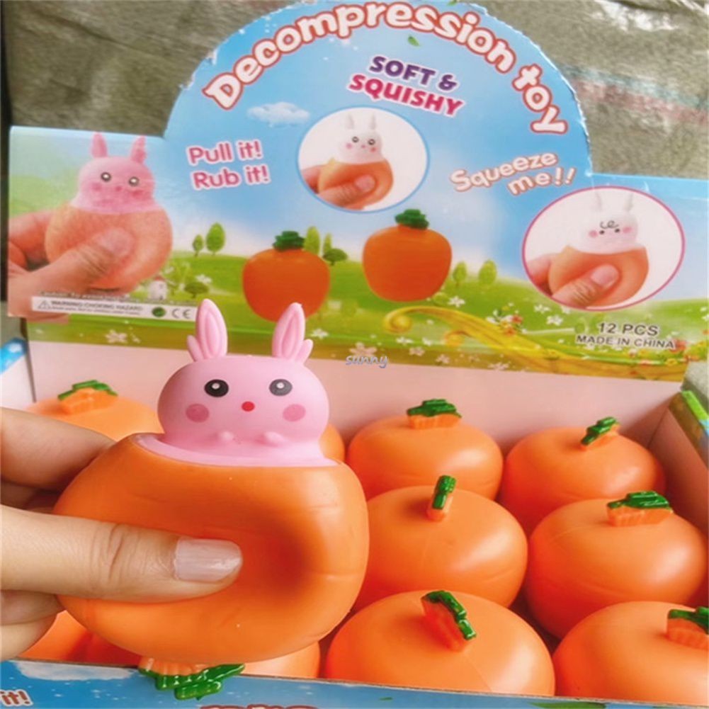 Carrot Rabbit Squeeze Stress Ball Squeeze Radish Rabbit Toy Fidget ...