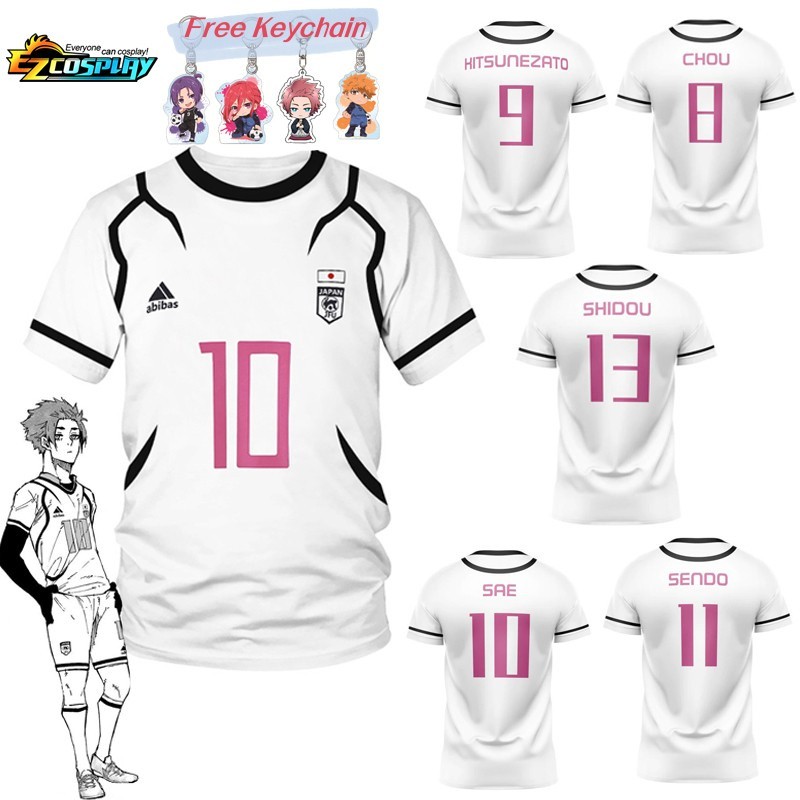 Blue Lock Anime Sae U20 Football Soccer White Team Uniform Football ...