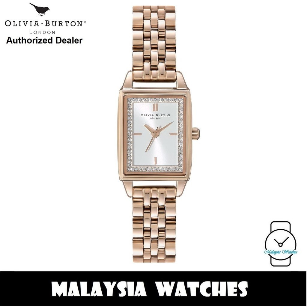 (OFFICIAL WARRANTY) Olivia Burton 24000014 Townhouse White Dial Rose ...