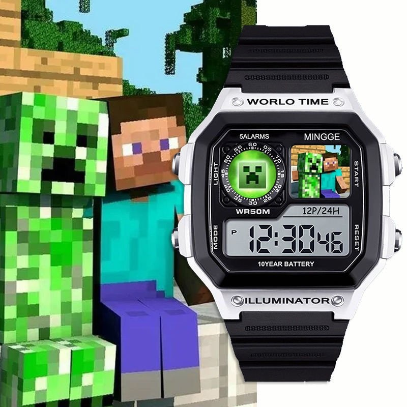 Minecraft MC Game Merchandise Steve Student Sports Electronic Watch ...