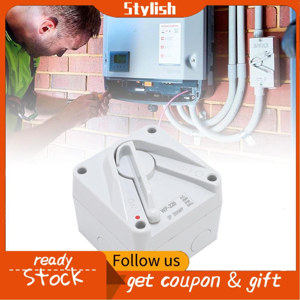 Stylish365 Enclosed Motor Disconnect Switch 2P 20A IP65 Water Proof ...