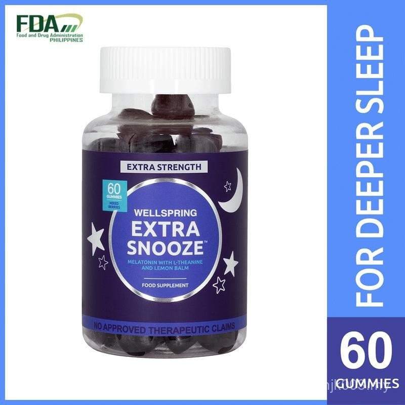 Wellspring Extra Snooze Extra Strength Melatonin Gummies 5mg for Sleep Blood Pressure Control ...