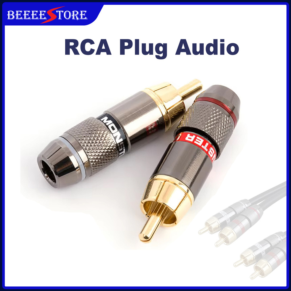 RCA Plug Audio Video Locking Cable Connector Plug Titanize Connector / RCA JACK (MOSTER ...