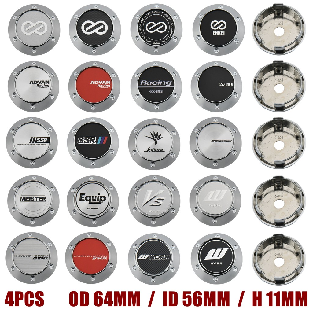 Japan Car Racing 64mm WORK Wheel Center Cap EQUIP MEISTER Wheel Hub Cap ...