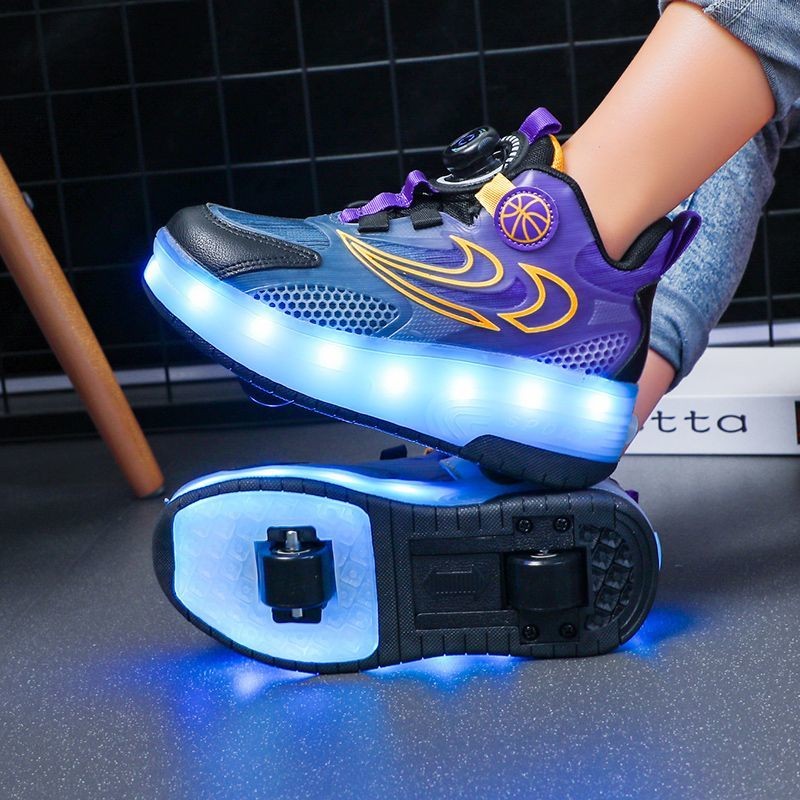 Runaway Shoes Boys With Light Double Wheel Girls Double Wheel Hidden ...