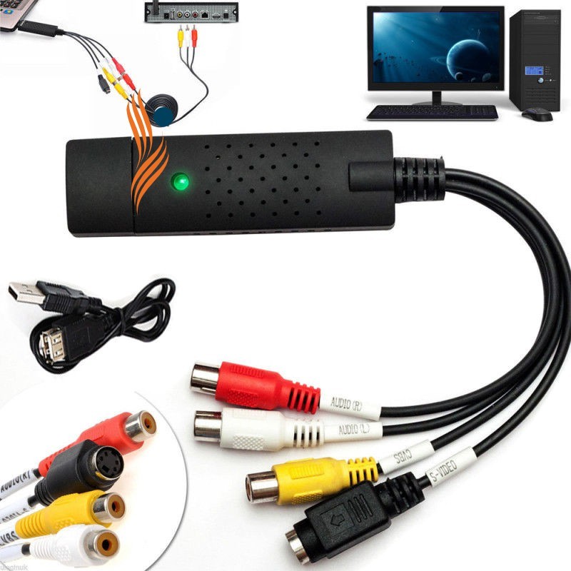 RCA to USB Video Capture Card 720P - Plug & Play AV to USB Converter ...