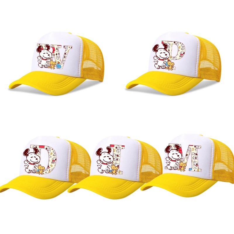 Snoopy custom English letter cartoon A to Z baseball caps for adults ...