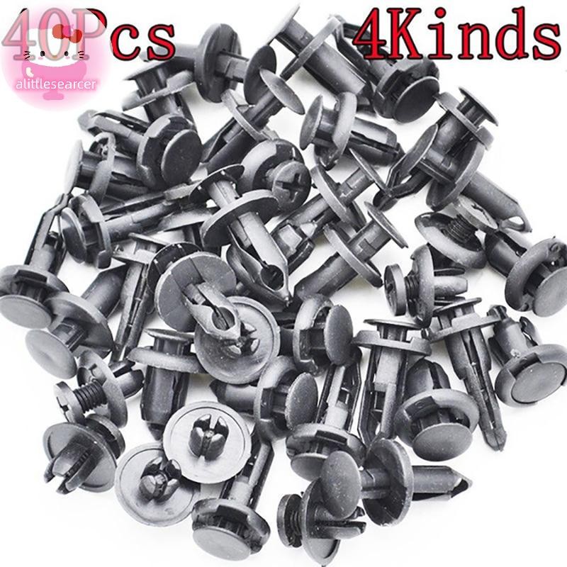 alittlesearcer 40Pcs Car Plastic Rivet Bumper Fender Retainer Fastener ...