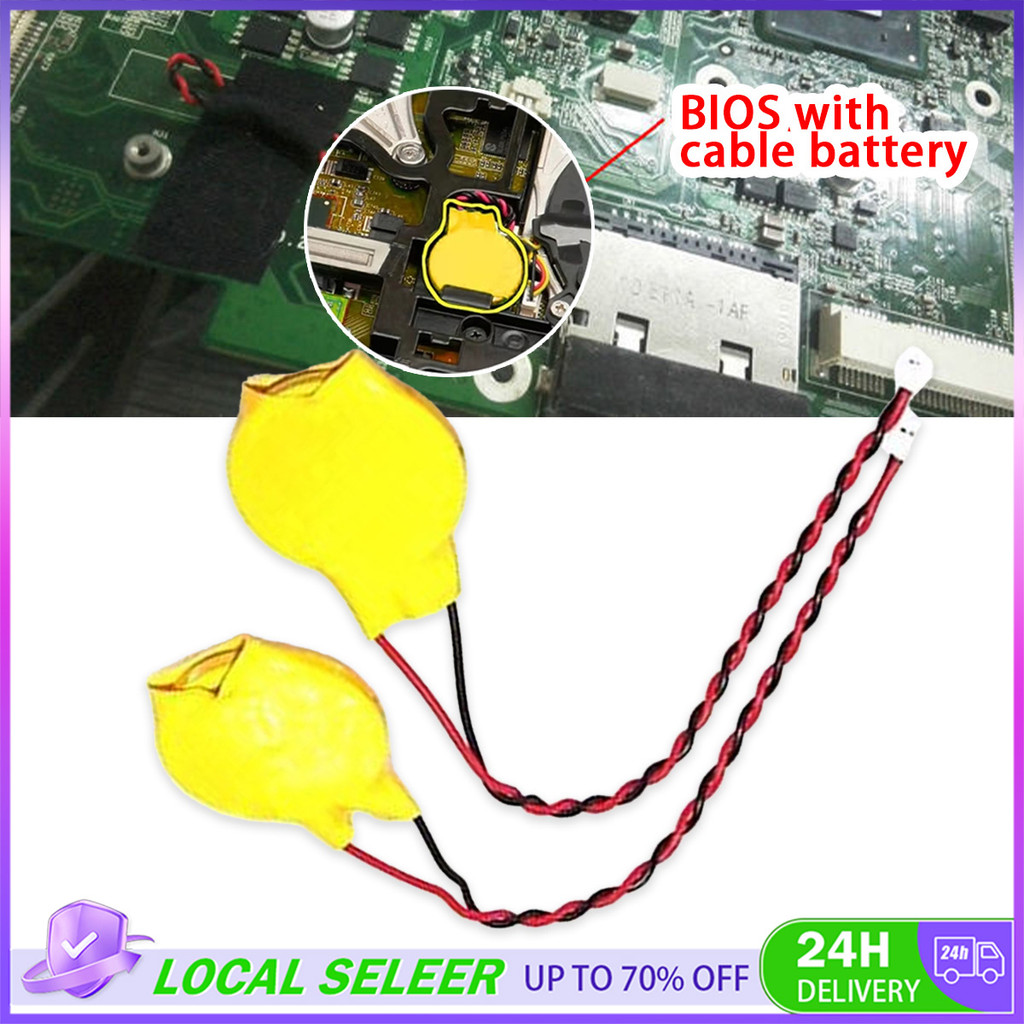 CR2032 Battery With Two Pins Wire for Laptop BIOS/CMOS Motherboard ...