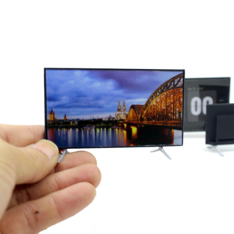 [prosperityus] 1 Piece Dollhouse Miniature DIY Wide Screen Television ...