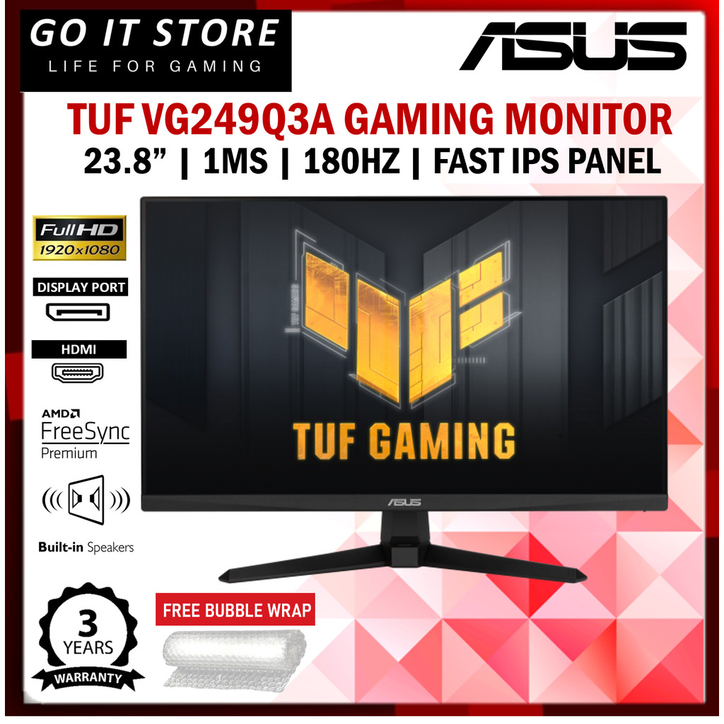 Asus 23.8" VG249Q3A TUF Gaming Fast IPS FHD 180Hz 1ms Freesync Premium ...