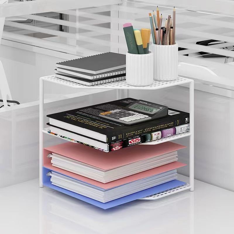 Popular Corner Desktop Bookshelf Desk Multi-Layer Storage Shelf Office ...