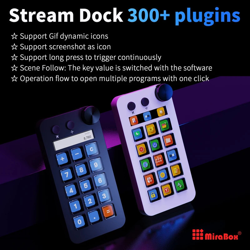 MBox N1 Stream Deck Mini Visual Keyboard 15Key Mirabox LCD Button Live Content Creation ...