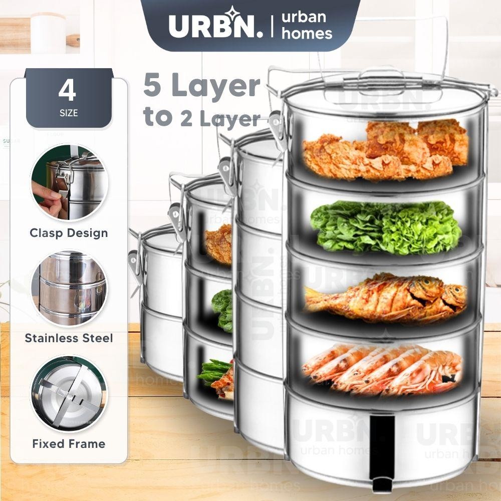 2/3/4/5 Tier Food Carrier Storage Container Multilayer Portable ...