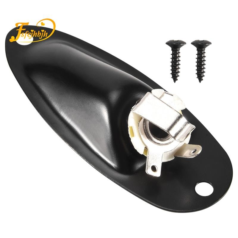 Black Boat Style 1/4inch Guitar Pickup Output Input Jack Plug Socket ...