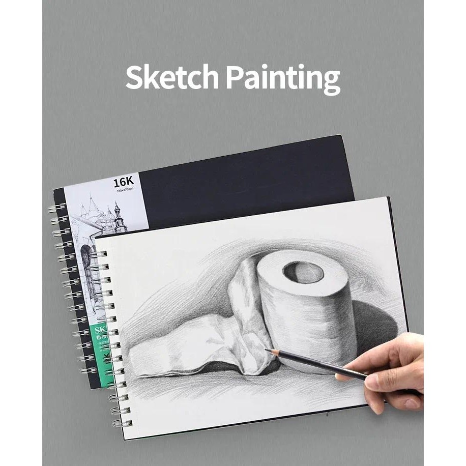 MIKAILAN Sketching Book Coil Coarse Textured 8k 16K notebook quick ...