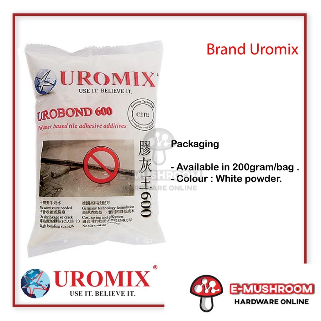 Uromix urobond 600 polymer bases tile adhesive additives 200g | Shopee ...