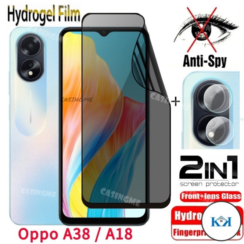 KK Oppo A38 A18 A78 A58 2023 Soft Privacy Hydrogel Film Anti-Spy Full ...