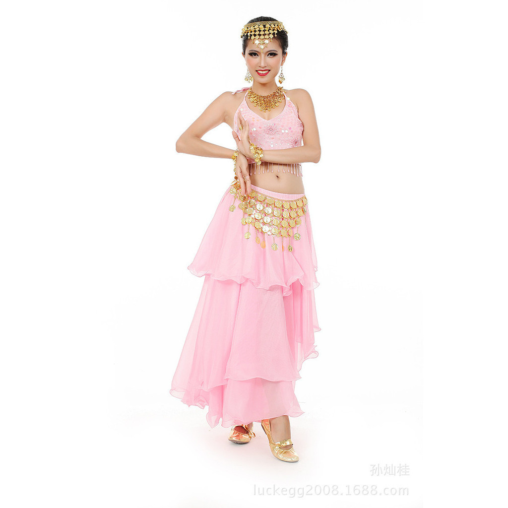 Belly Dance Suit Stage Performance Costume Five Flower Top Metal Big ...