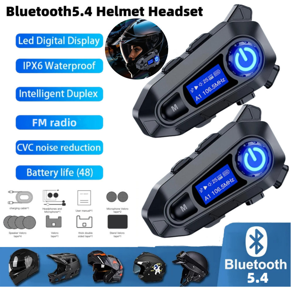 A1 Helmet Headset Bluetooth Waterproof Motorcycle Headphone for Full ...