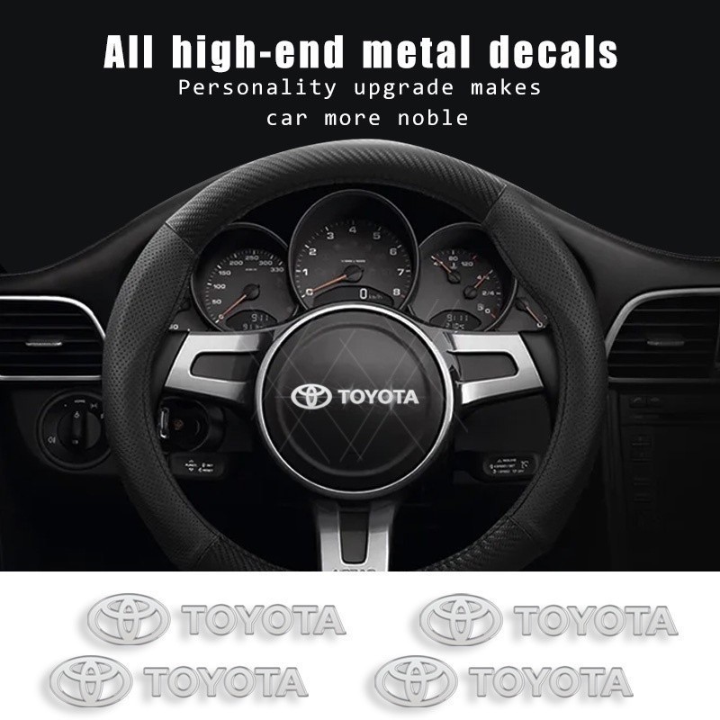 TOYOTA Logo Creative Metal Decoration Waterproof Sticker for Toyota ...
