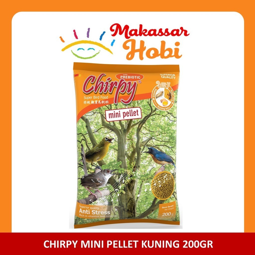Chirpy Mini Pellet 3 in 1 Yellow Formula Pleci Bird Food Feed | Shopee ...