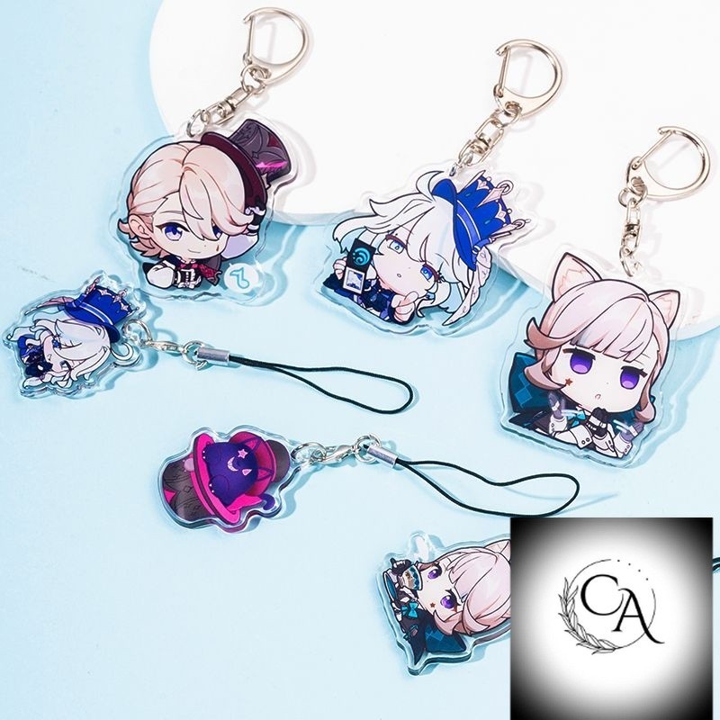 Lyney Furina Lynette Anime Genshin Impact Cute keychain and phone ...