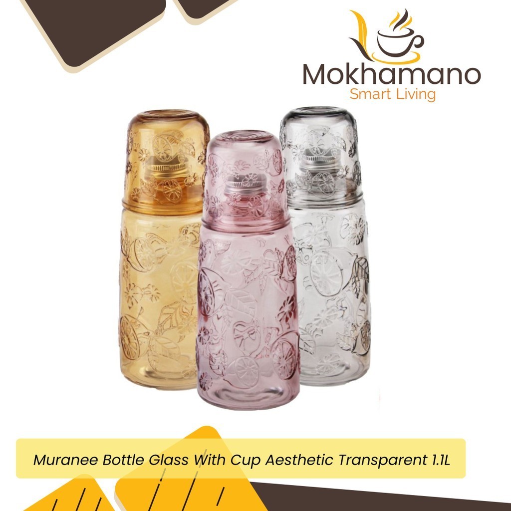 Muranee Botol Gelas Gelas Gelas Bening Glass Bottle Glass With Cup ...
