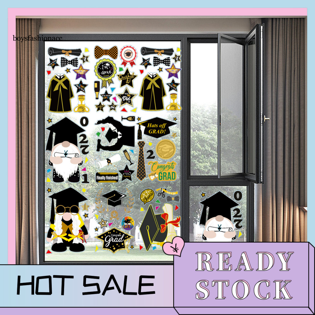 BF 9 Pcs CONGRATS GRAD Graduation Season Themed Graduation Window ...