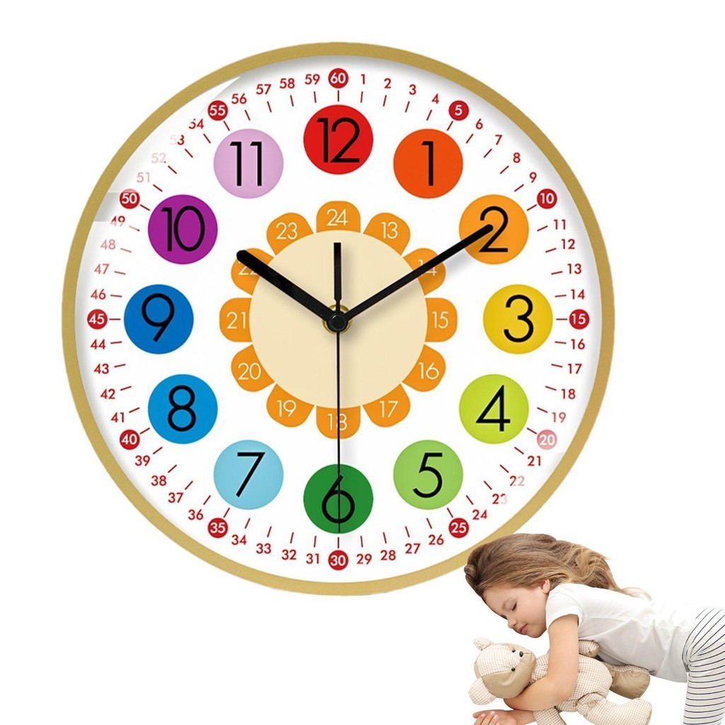 Learning Time Clock for Kids Time Teaching Colorful Clock for Child's ...