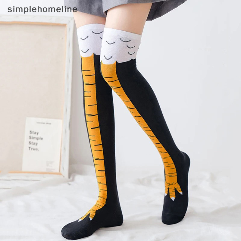 SLMY Chicken Paws Feet Socks Women Over The Knee Long Socks Funny ...